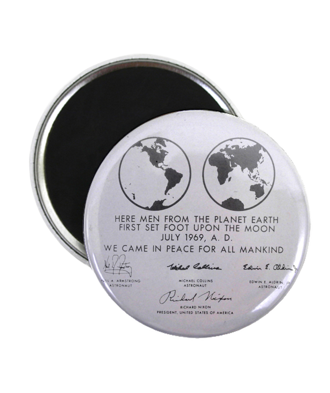 Commemorative Moon Plaque Printed Magnet - 50th Moon Landing Anniversary